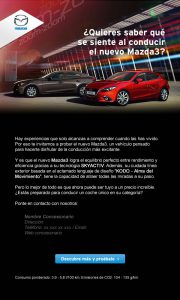 Diseño de newsletter para promoción de la marca Mazda - Jose Bernalte